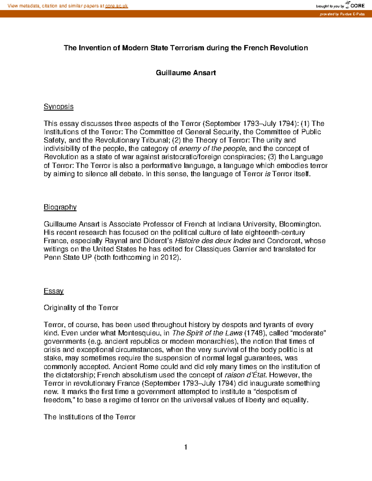 4959208 - Rrr - The Invention of Modern State Terrorism during the ...