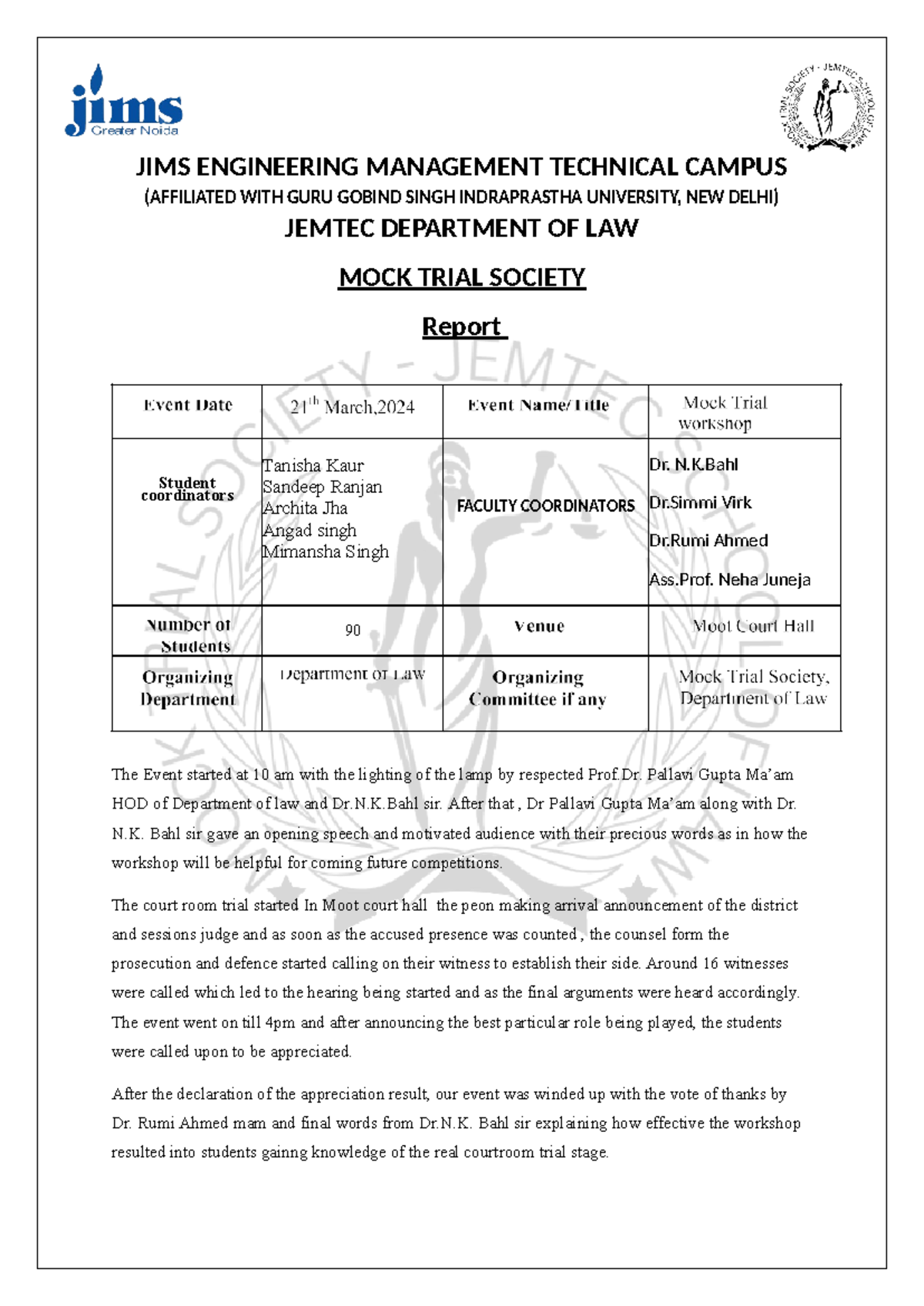 MTS Letter Head - report work - JIMS ENGINEERING MANAGEMENT TECHNICAL ...