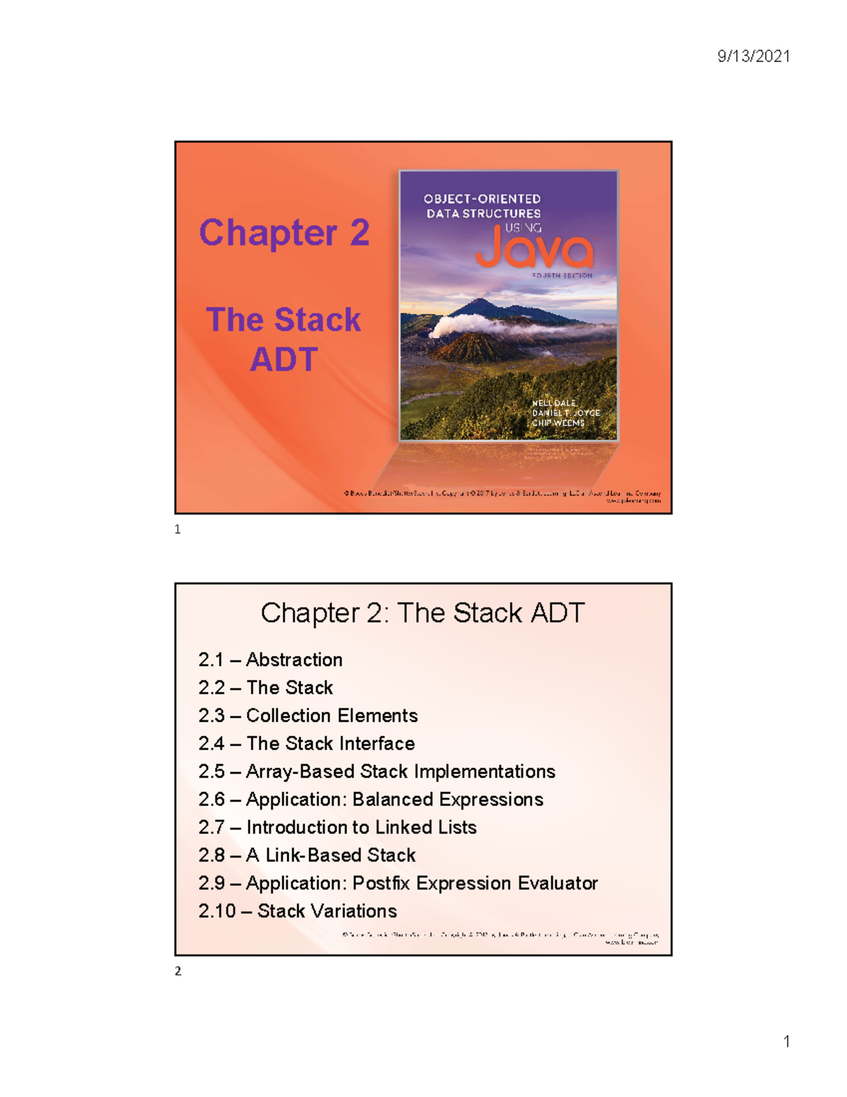 Ch2 - The Stack ADT - Chapter 2 The Stack ADT Chapter 2: The Stack ADT ...