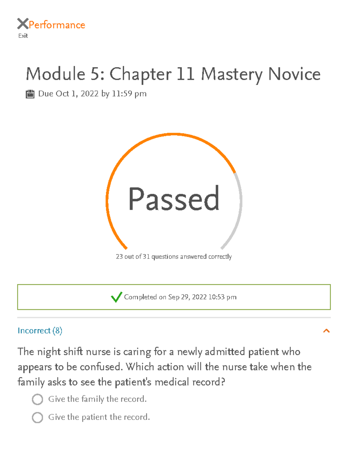 Eaq mod 5 1 2 - Eaqs - ####### Exit Performance Module 5: Chapter 11 ...