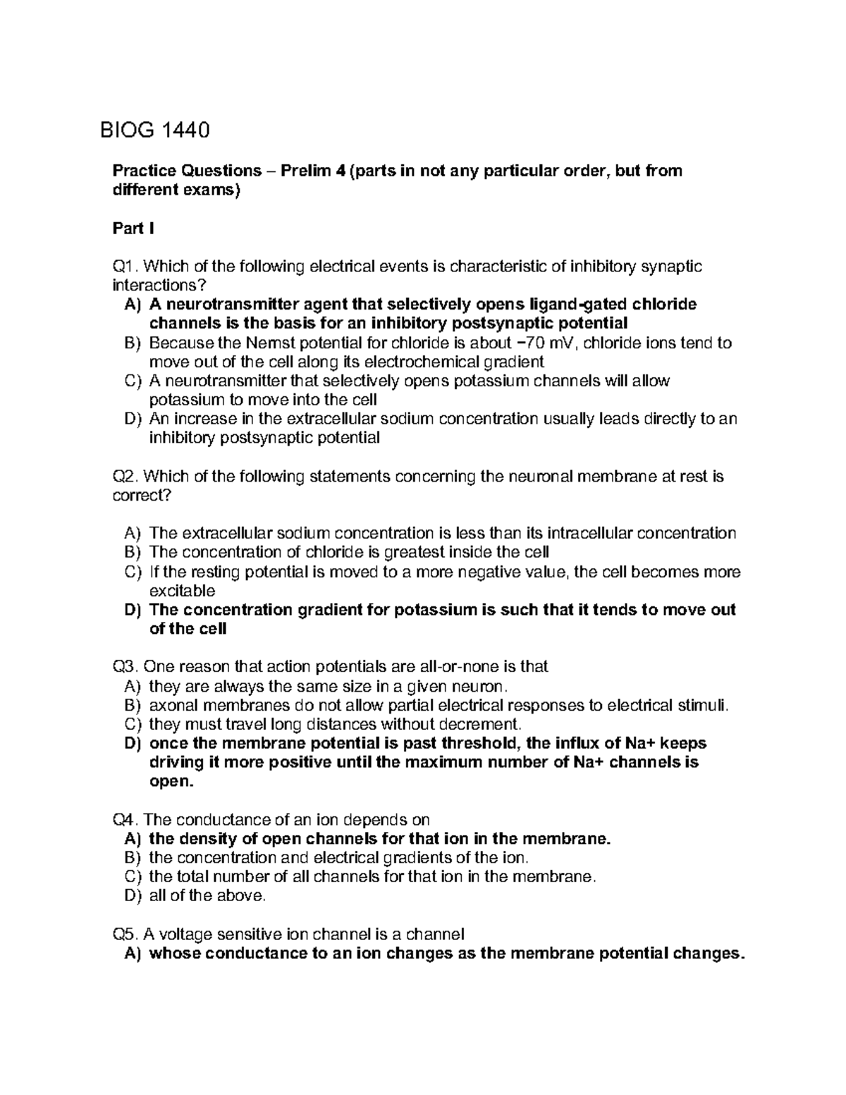 Prelim 4 - practice questions key 2022 - BIOG 1440 Practice Questions ...