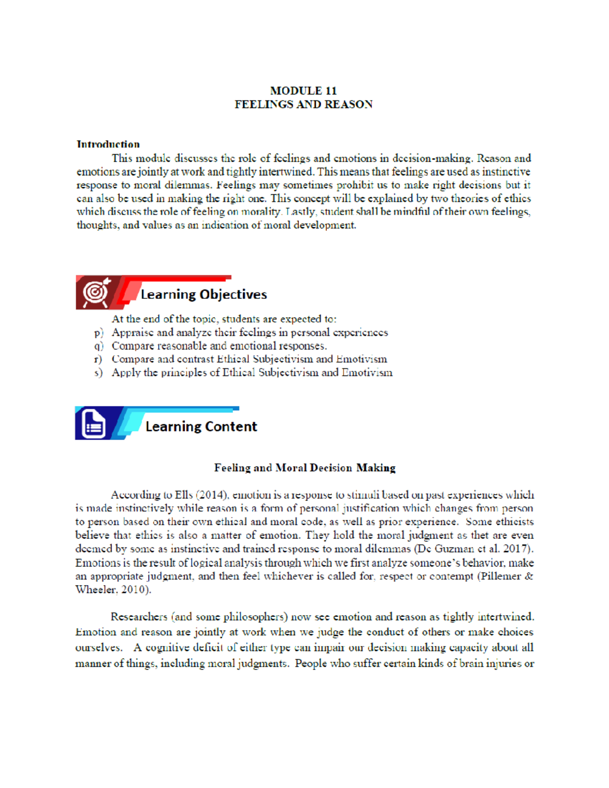 Module 11 Handout - Ethics - Studocu