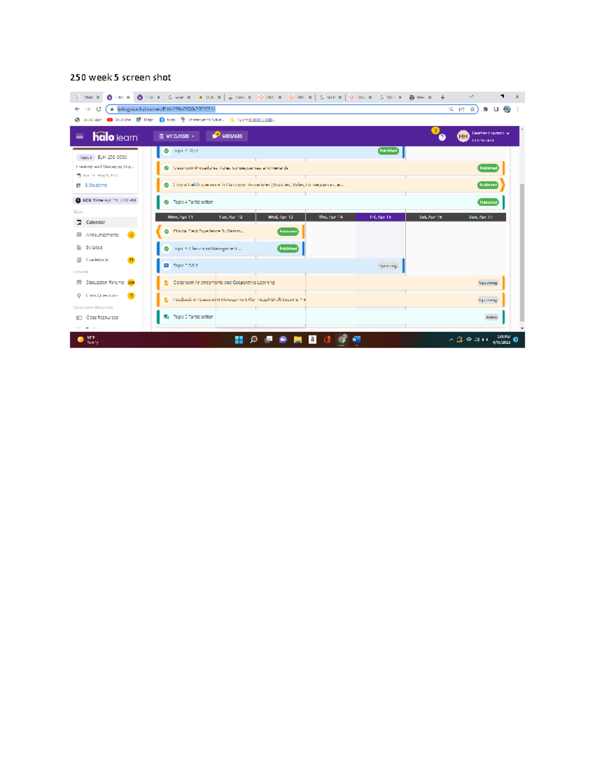 250 week 5 screen shot - HELLO HELLO HELLO HELLO HELLO JELLI - EAD-520 - 250 week 5 screen shot ...