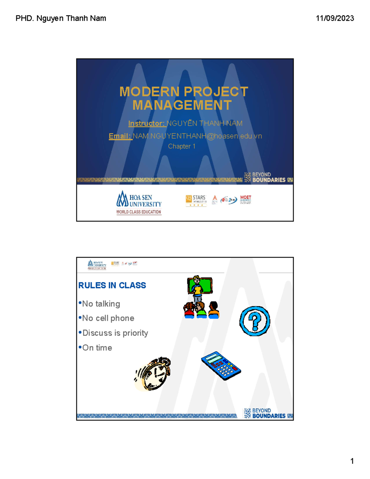 Lec.1.SV - Lec 1 - Chapter 1 MODERN PROJECT MANAGEMENT Instructor ...