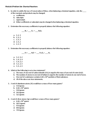 Practice final exam (v2)- key - CHEM 1010 - Studocu