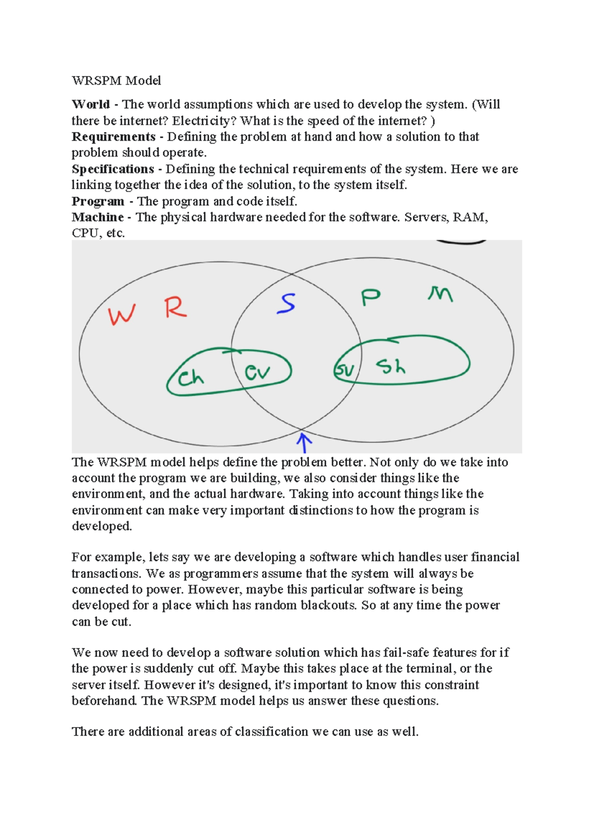 Software Engineering Wrspm Model - WRSPM Model World - The world ...