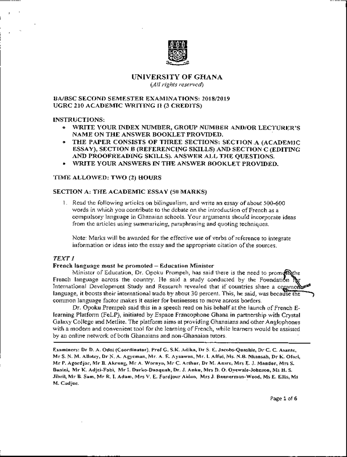 Ugrc 210 academic writing 2 - UG - Studocu