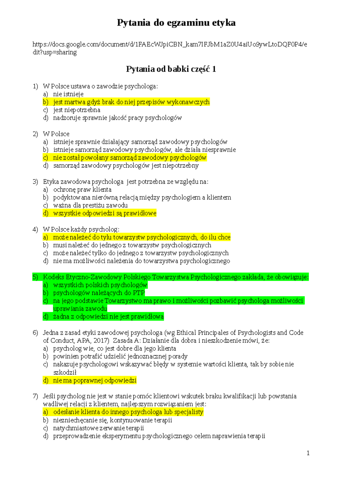 Pytania-Etyka - Pytania do egzaminu etyka - Studocu