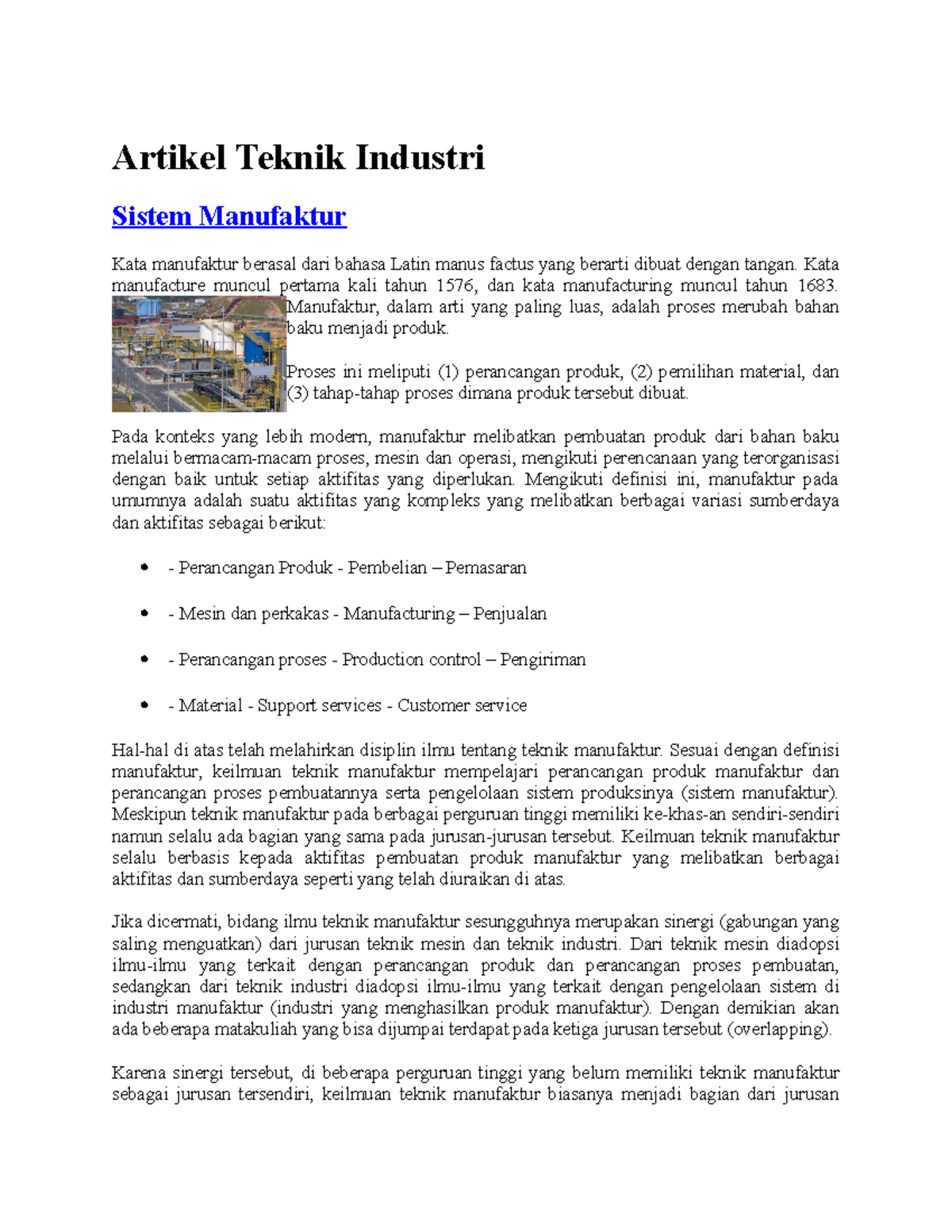 Artikel-teknik-industri - Artikel Teknik Industri Sistem Manufaktur ...