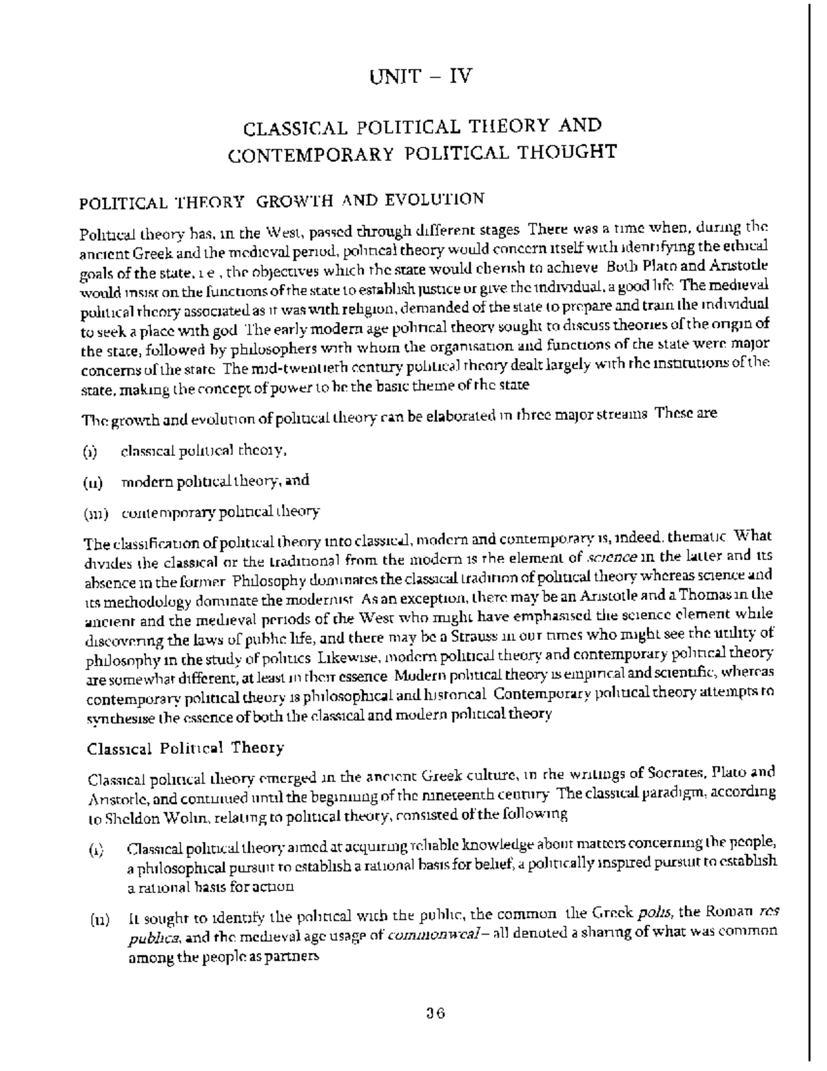 Classical Political Theory and Contemporary Political Thought ...