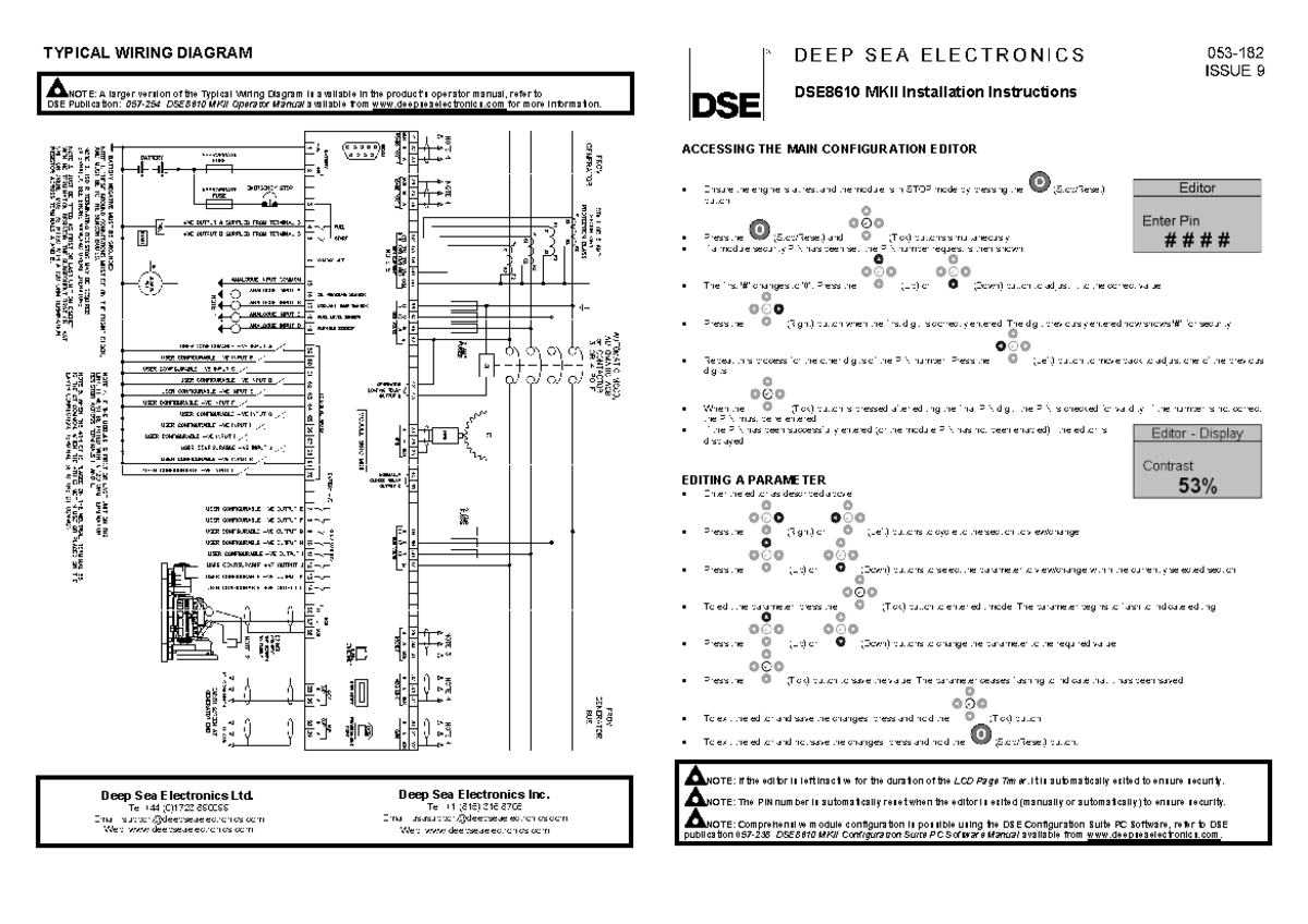 DSE8610 MKII Installation Instructions - TYPICAL WIRING DIAGRAM NOTE: A larger version of the ...