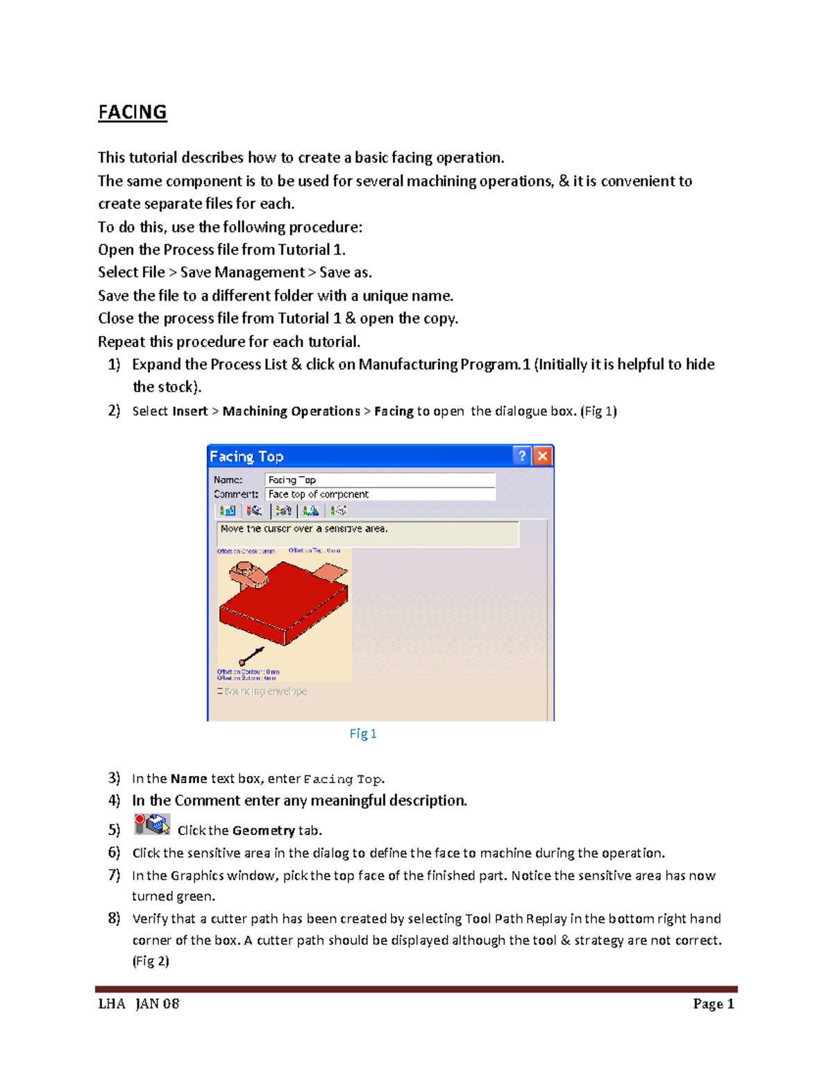 Tutorial 2 Facing - FACING This tutorial describes how to create a ...