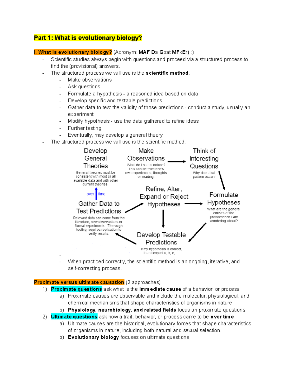Lec 2-3 Introduction to Evolutionary Biology (Biol105) - BIOL 105 - UC ...