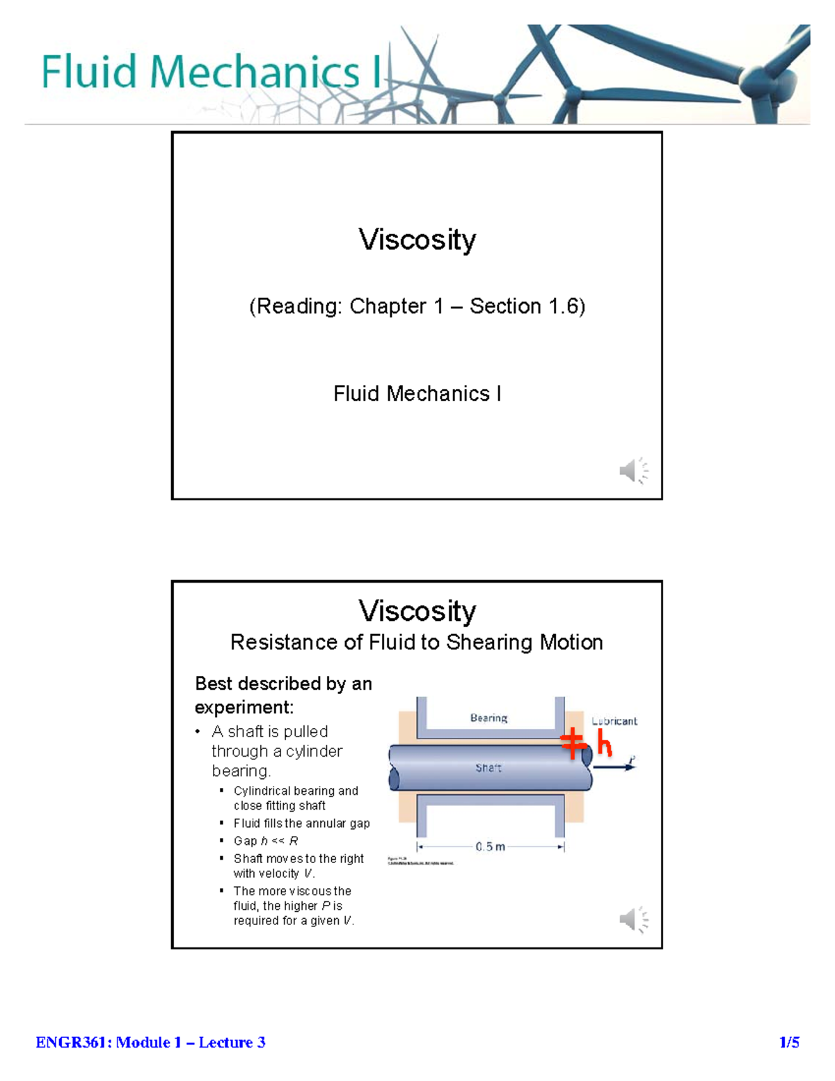 Coursedocument 3 - 1 Viscosity (Reading: Chapter 1 ‒ Section 1) Fluid ...