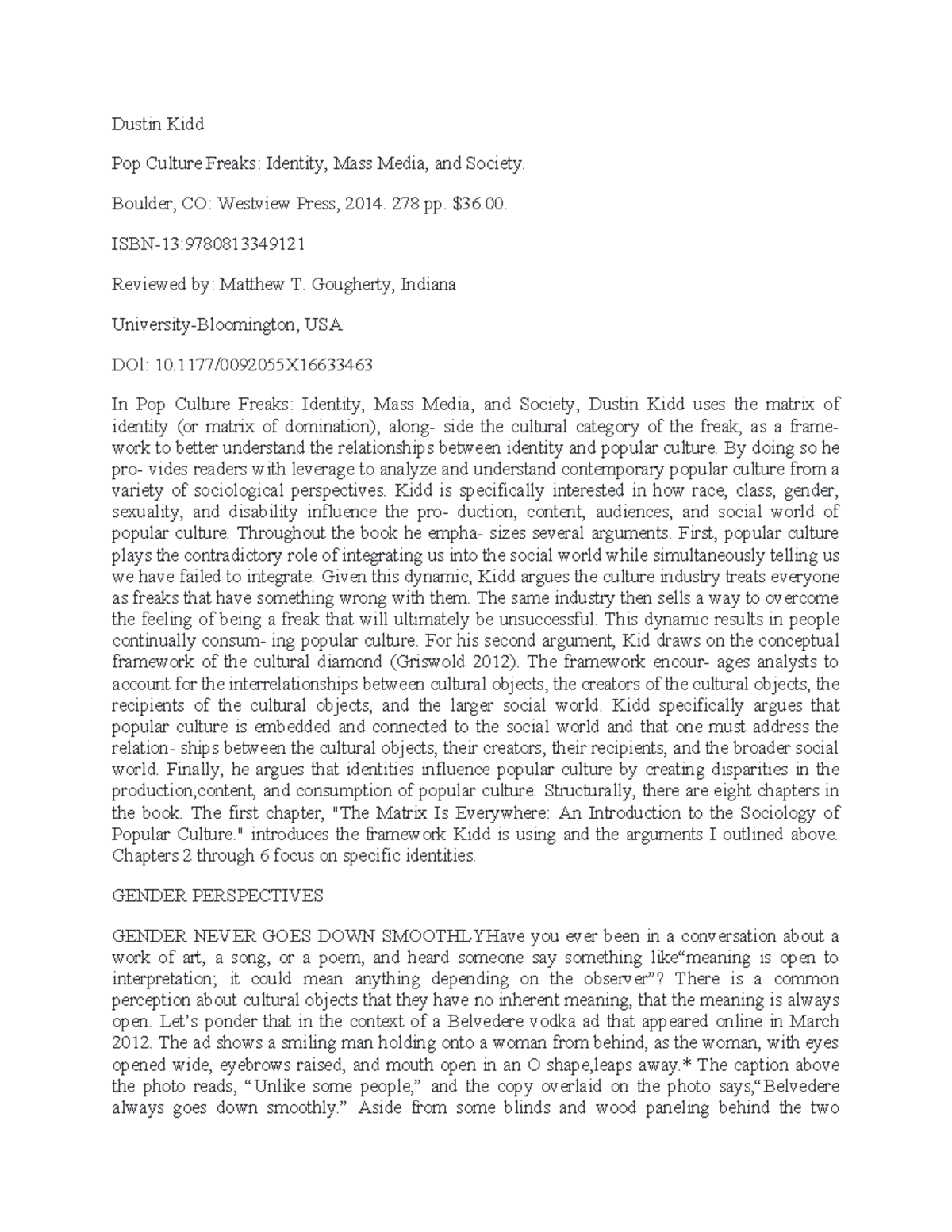 Pop culture freaks - Dustin Kidd Pop Culture Freaks: Identity, Mass ...