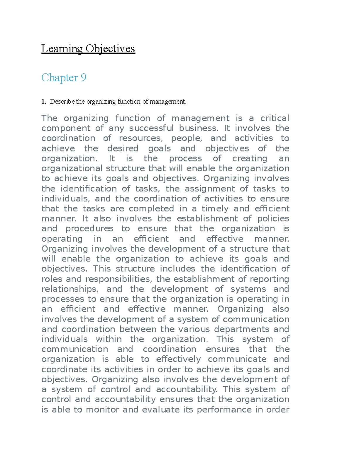 Chapter 9 - Supervision Learning Objectives - Learning Objectives ...