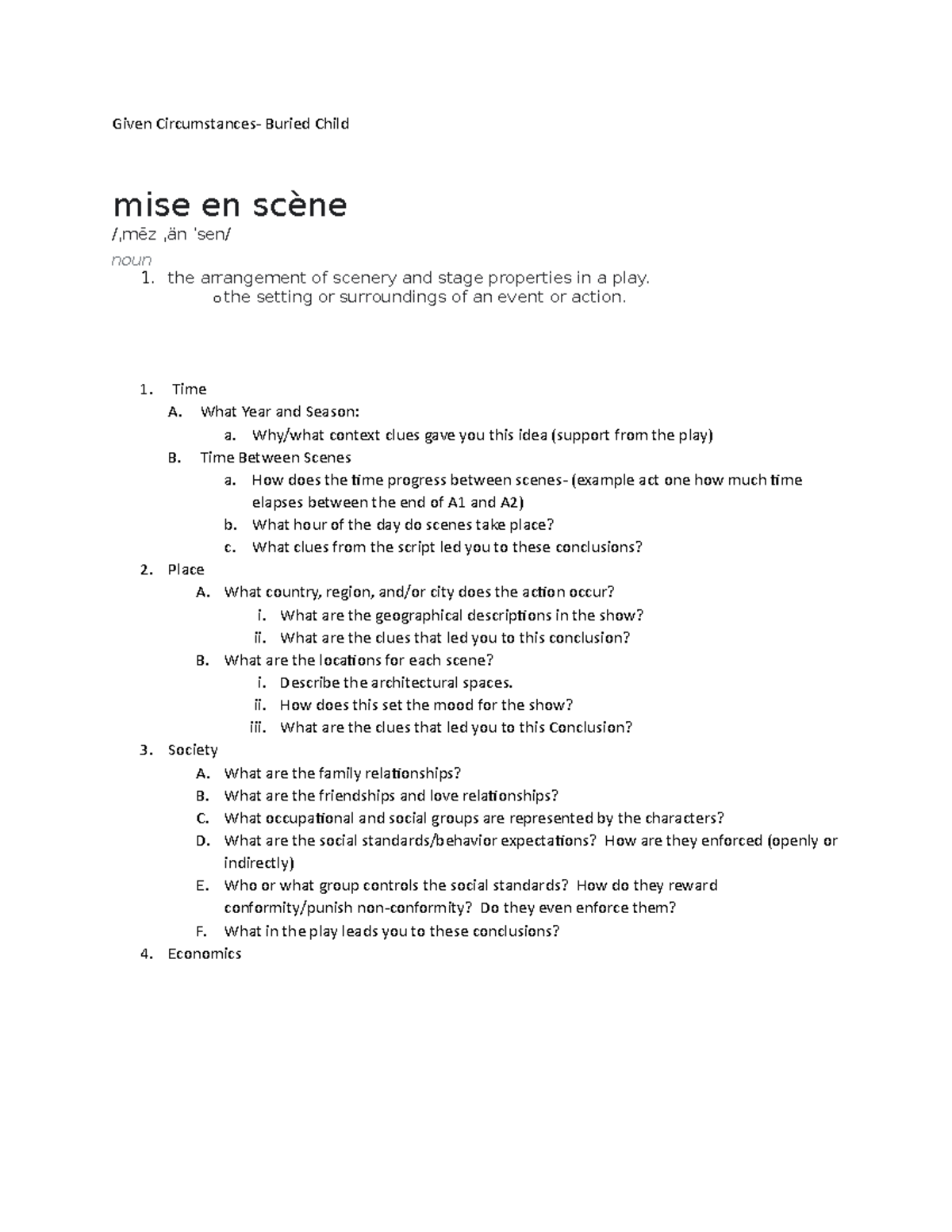 Given Circumstances- script analysis - Given Circumstances- Buried ...