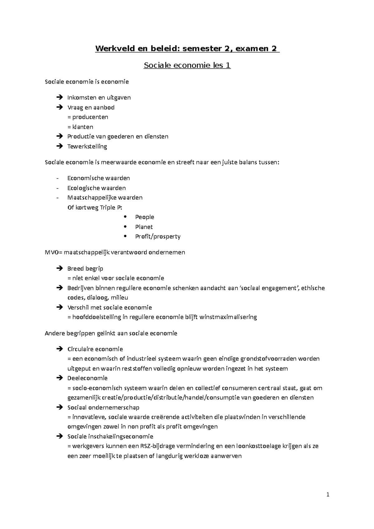 Werkveld en beleid examen 2 - werkveld en beleid 1 - Howest - Studocu