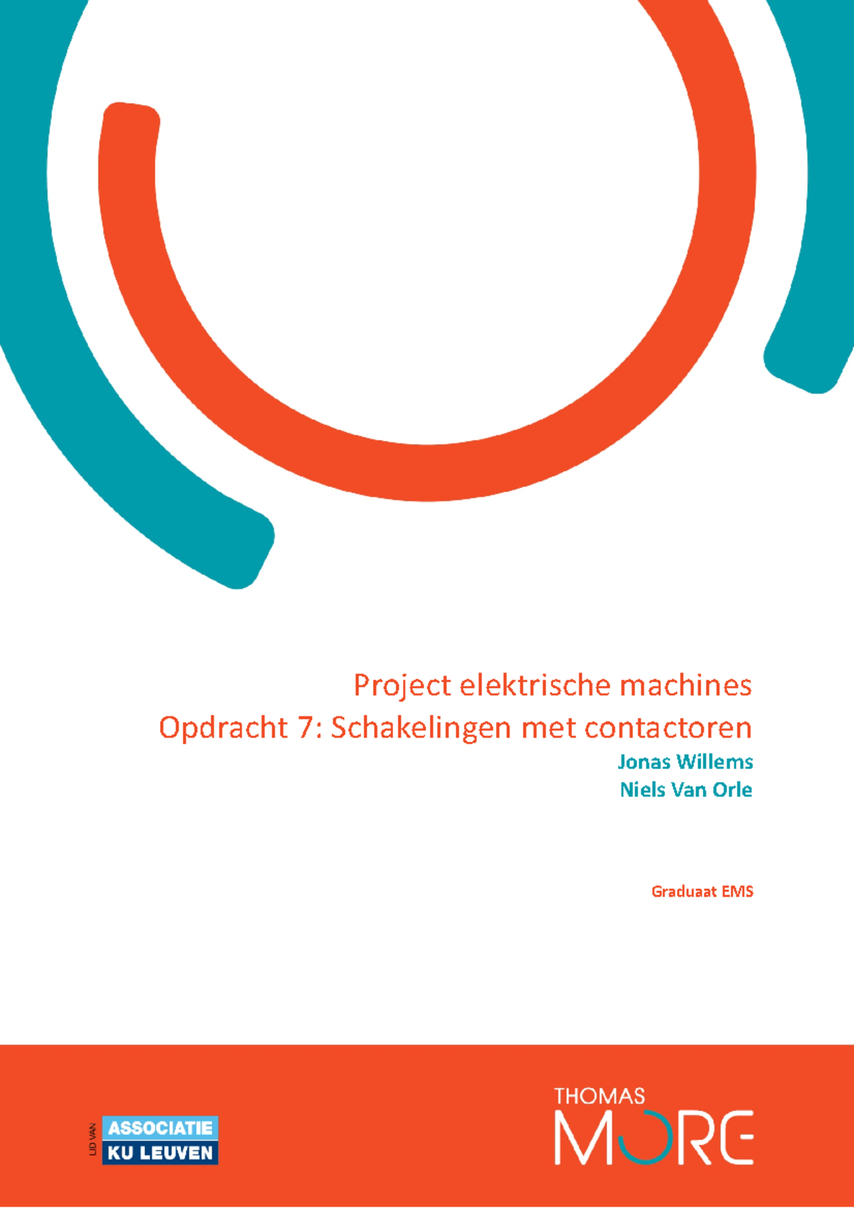 11 Schakelingen met contactoren - Project elektrische machines Opdracht 7: Schakelingen met ...