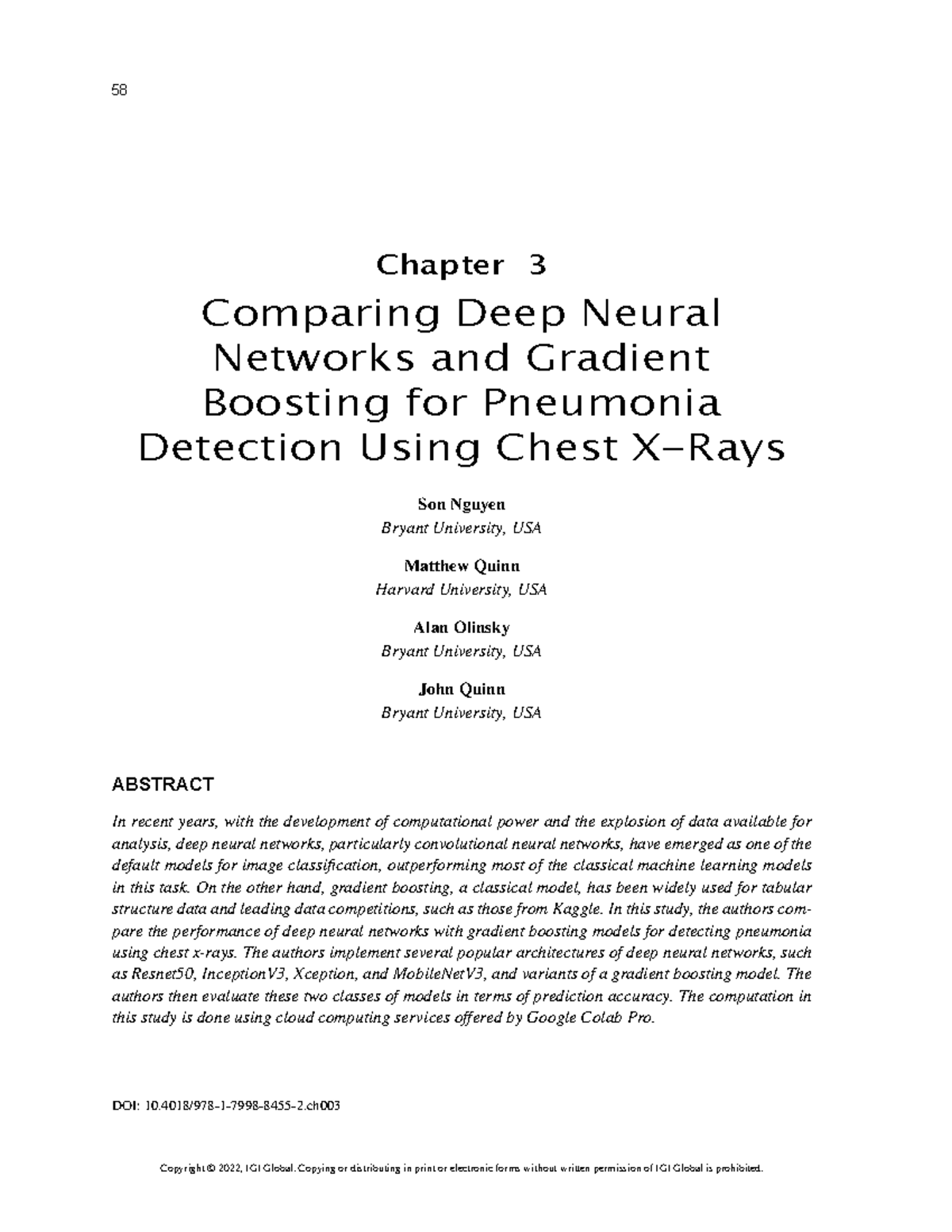 Comparing Deep Neural Networks And Gradient Boosting For Pneumonia Detection Using Chest X Rays