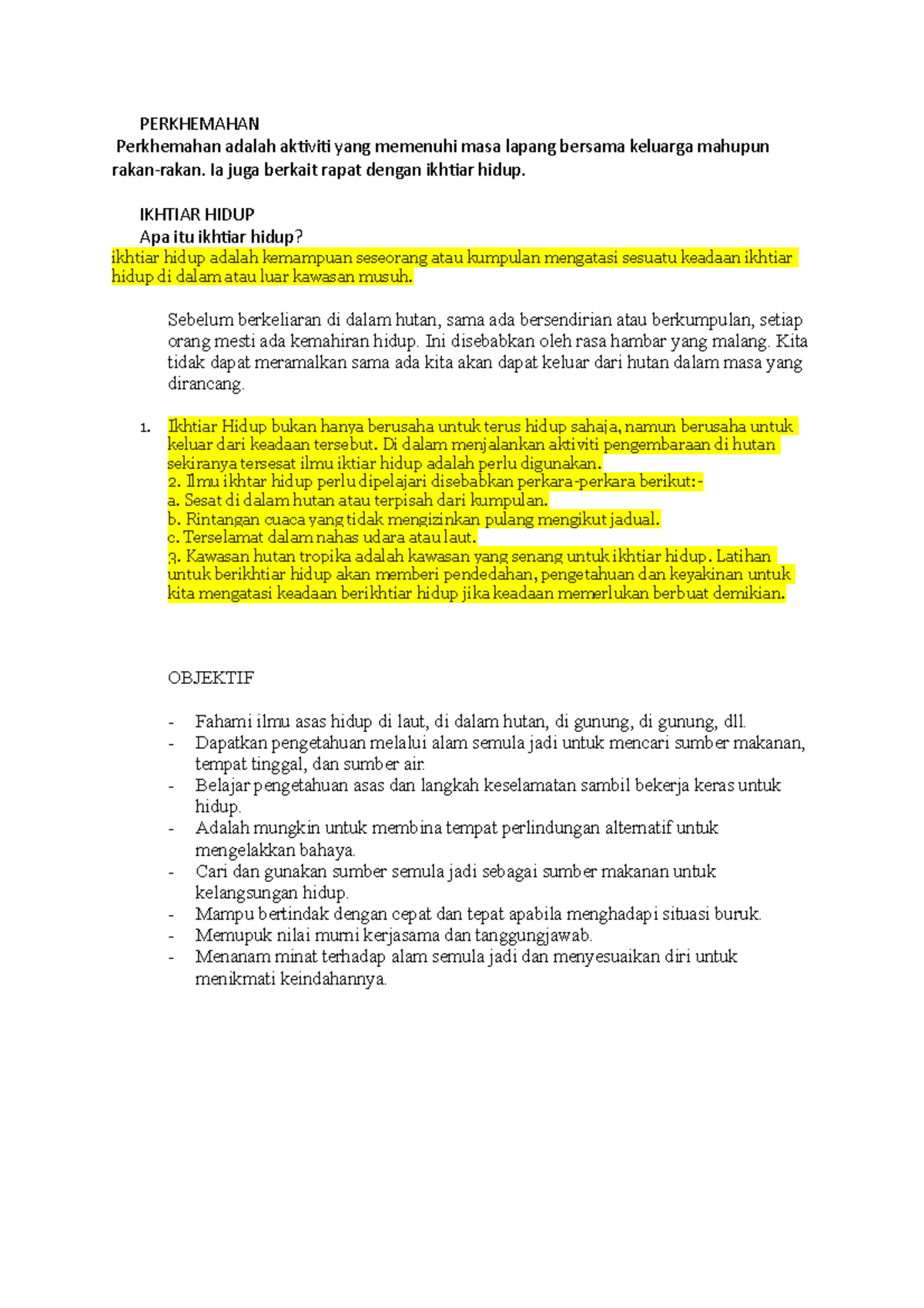 Perkhemahan HBU111 copy - PERKHEMAHAN Perkhemahan adalah aktiviti yang ...