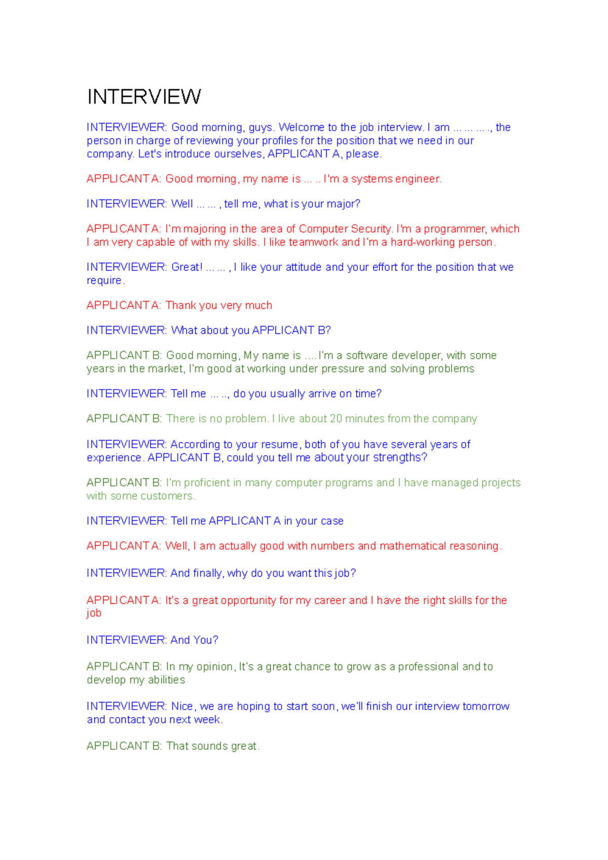 Interview%20ingles 4 - Ingles tarea grupal - INTERVIEW INTERVIEWER ...