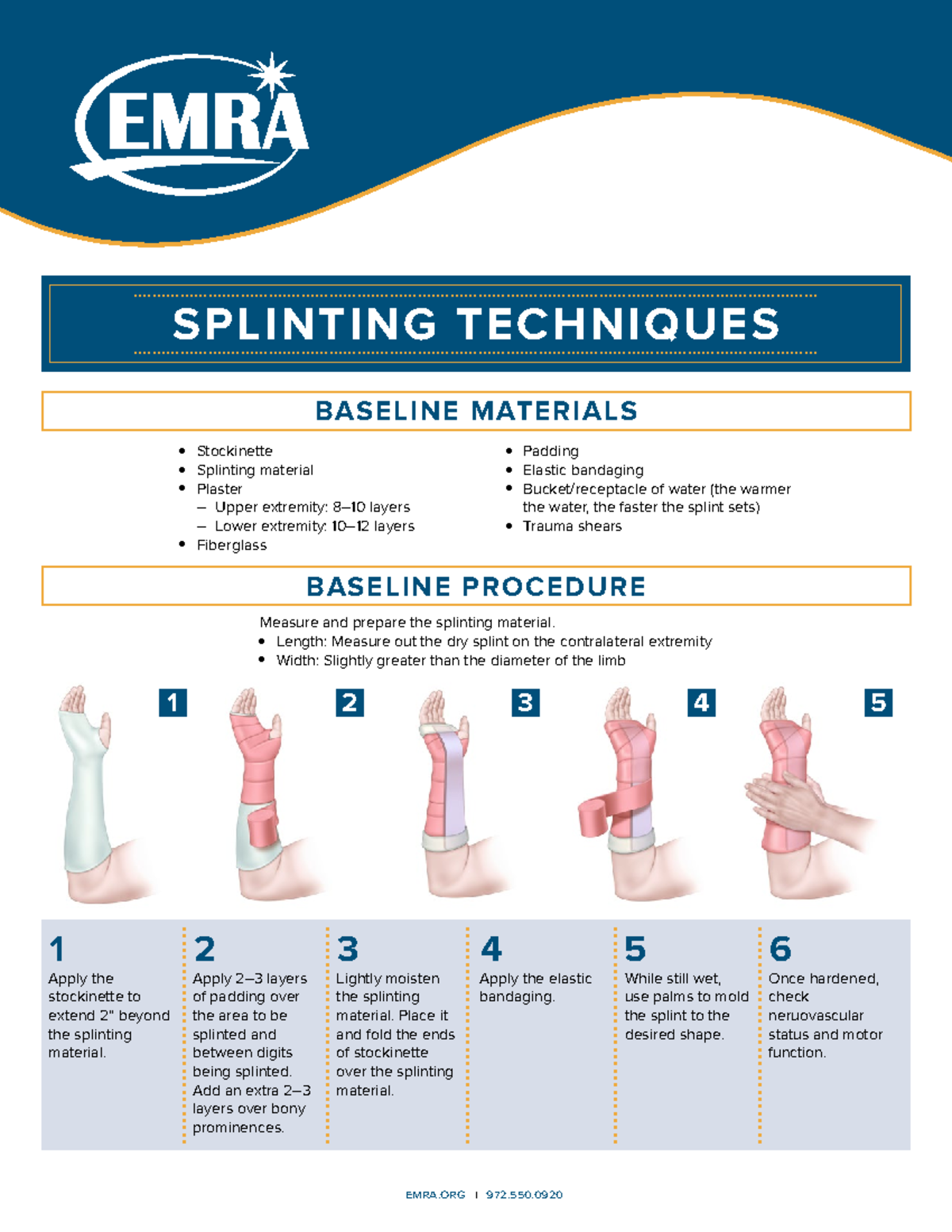 Emra sportsmedicine splint guide - BASELINE MATERIALS l Stockinette l ...