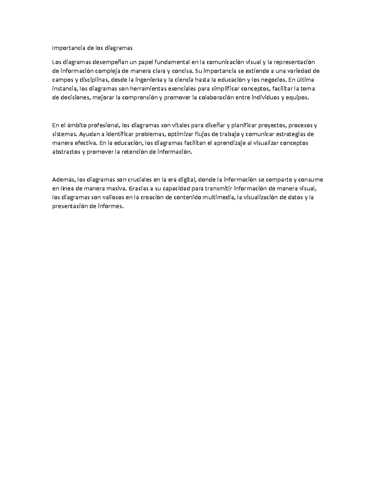 Importancia de los diagramas - tecnología. de inforncion - Studocu