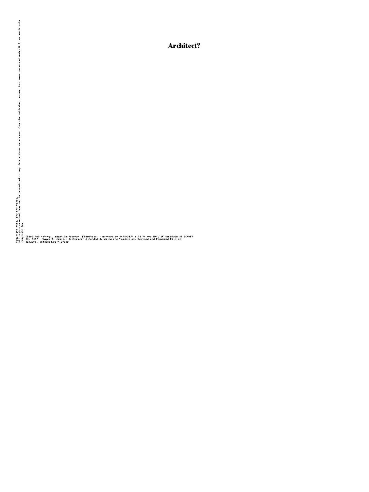 Architect PART 1 - NOTES - Architect? Copyright 1998. The MIT Press ...