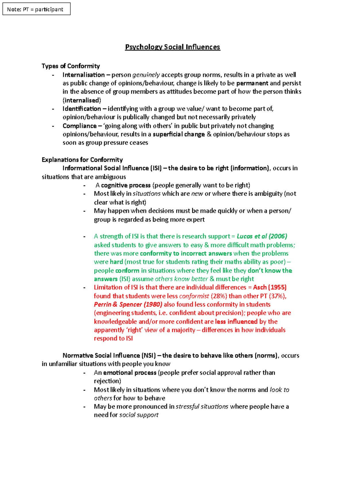 1 Psychology Social Influences - Psychology Social Influences Types of ...