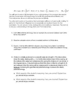 Thermal Energy Study Guide - Thermal Energy Study Guide A(n) Heat engine is a device that ...