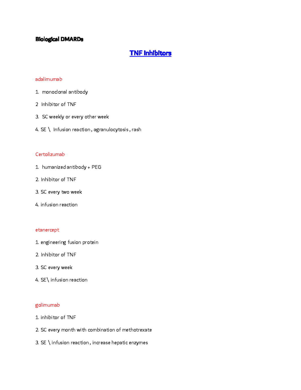 Biological Dmards - Biological DMARDs TNF inhibitors adalimumab 1 ...