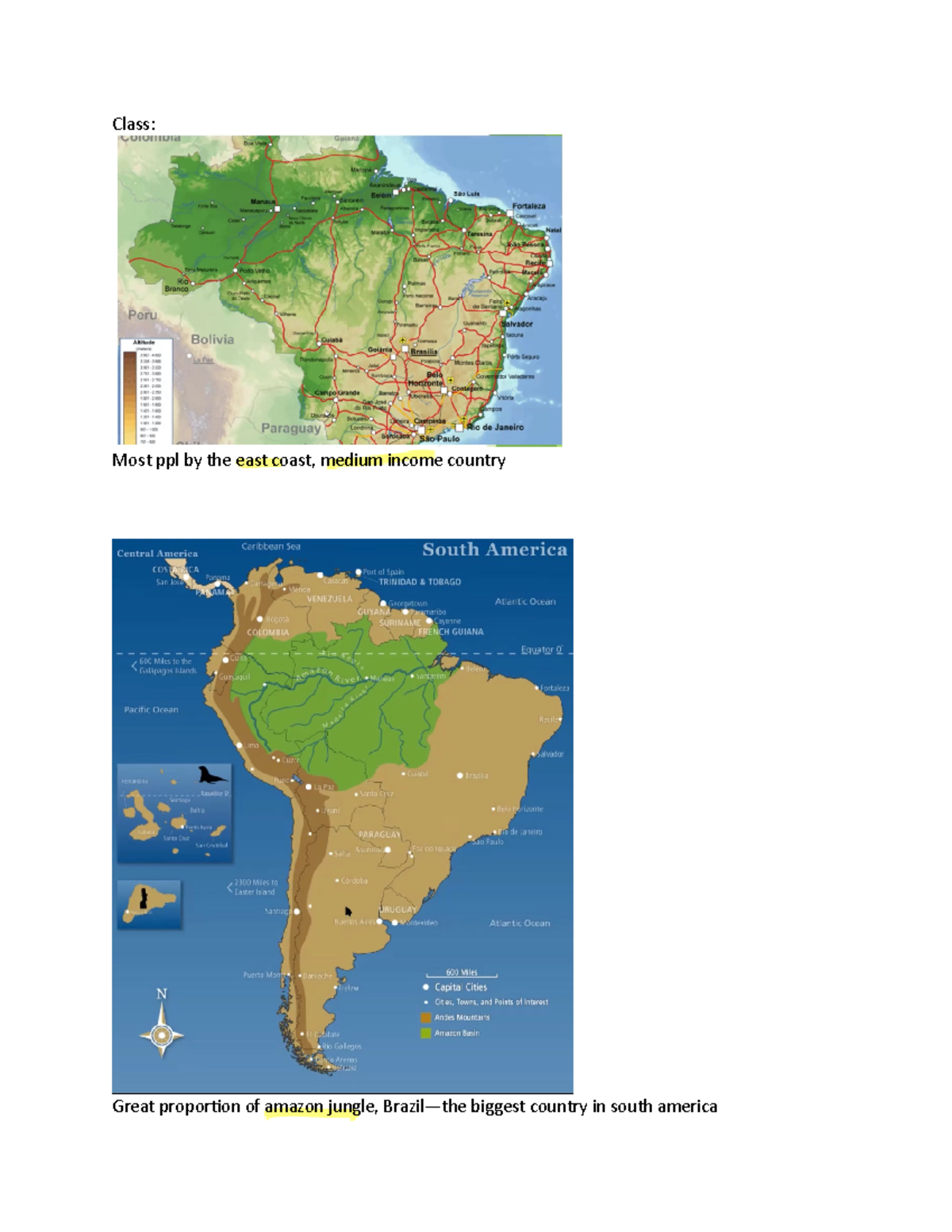 Brazil Case - Lecture notes 11 - Class: Most ppl by the east coast ...