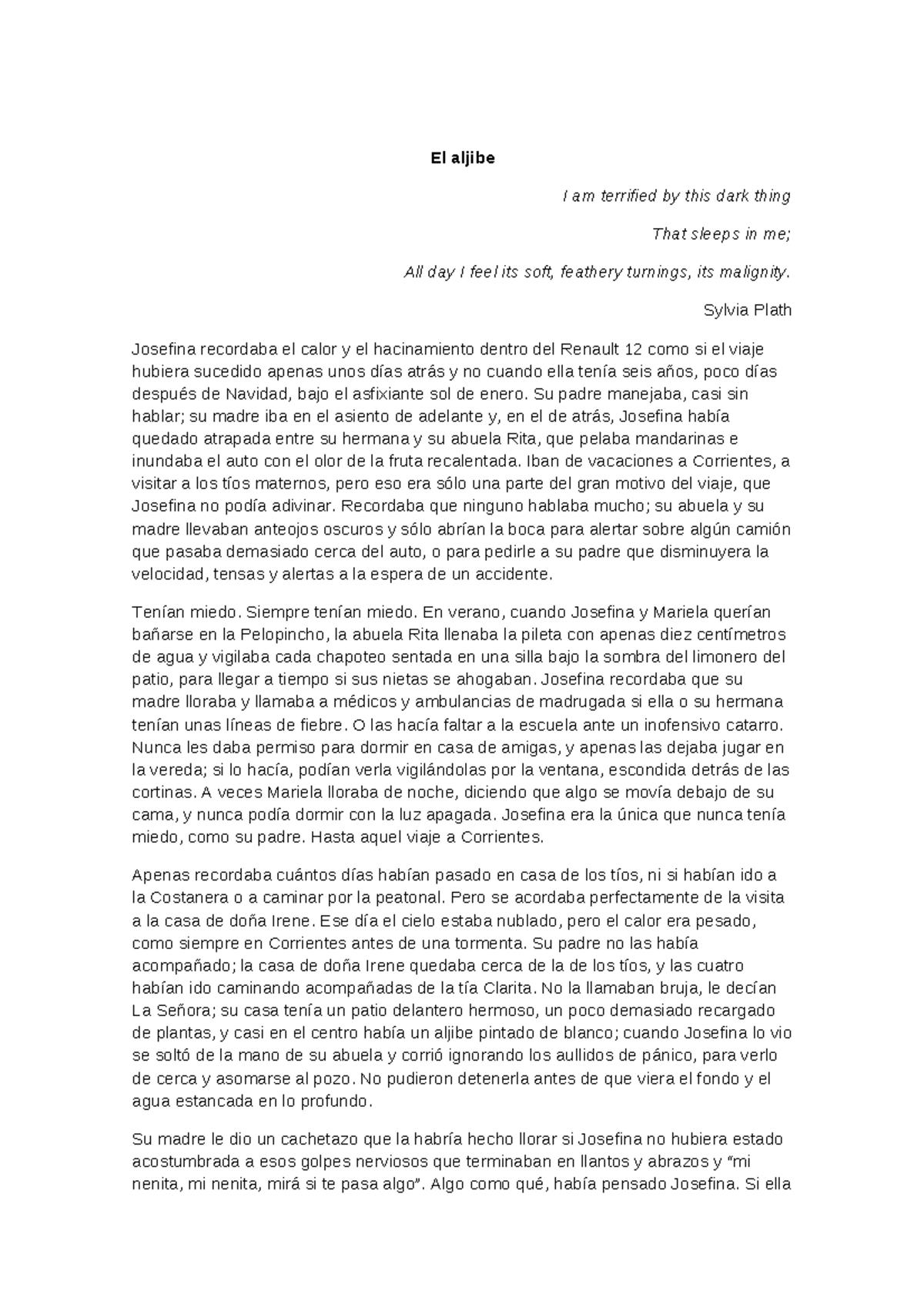 Cuentos-Mariana-Enriquez - El aljibe I am terrified by this dark thing ...