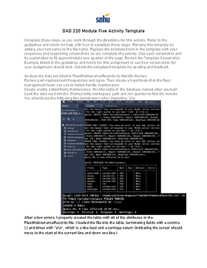 DAD 220 Module Five Major Activity - Then complete the steps below as ...