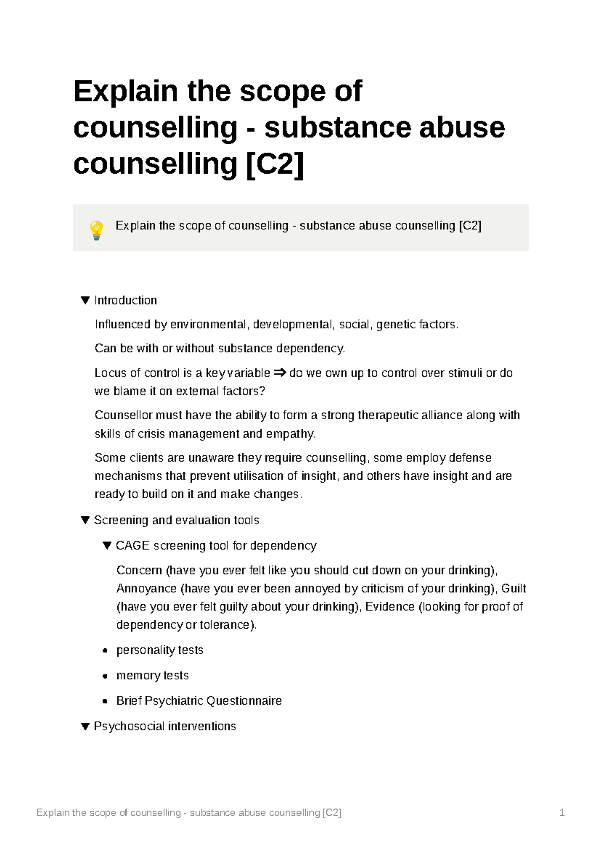 Explain the scope of counselling - substance abuse counselling C2 - Can ...