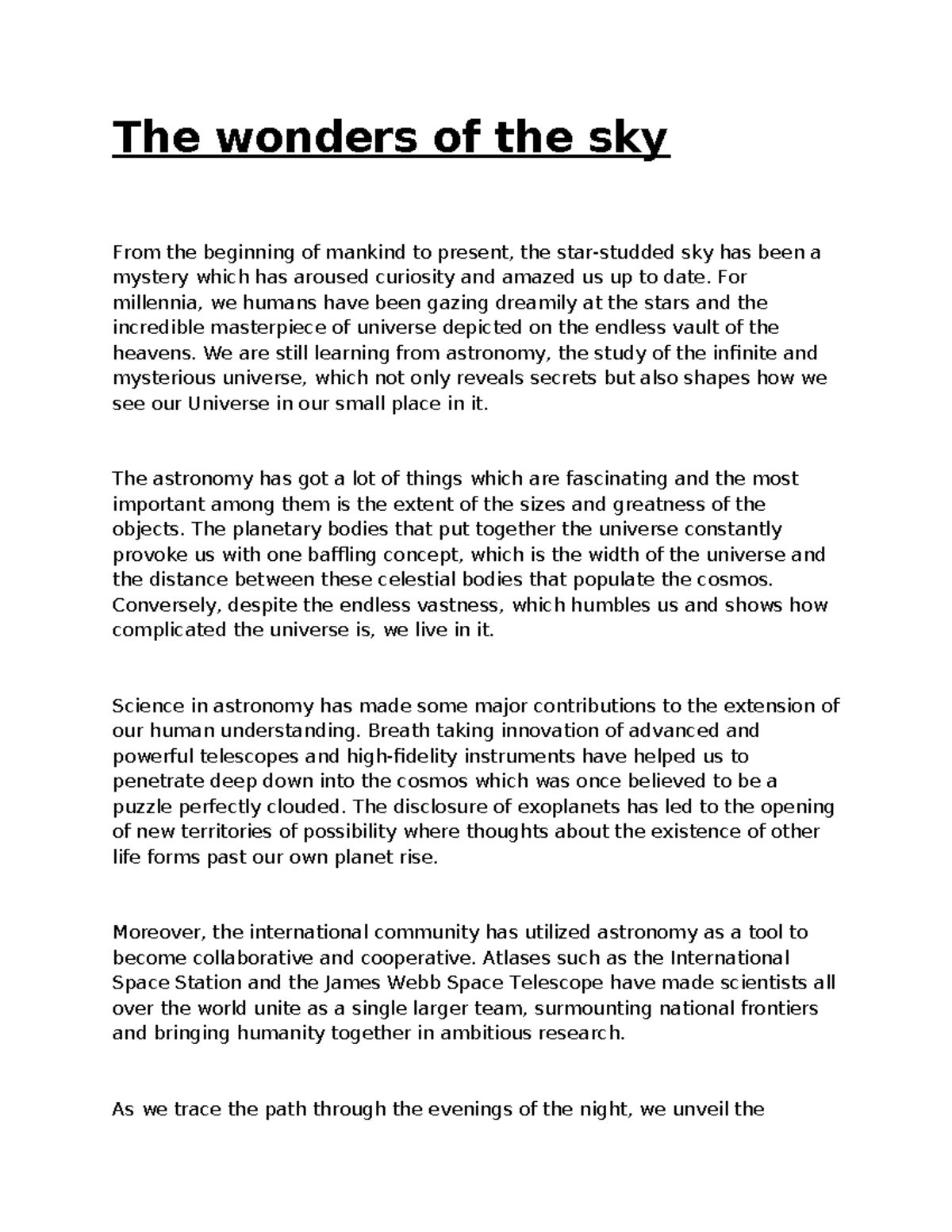 The wonders of the sky - A work on the explaination of astronomic ...