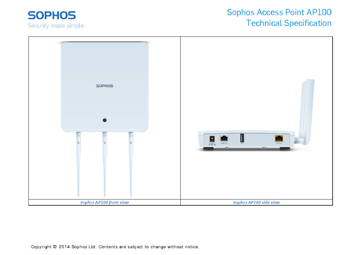 AP100Specsheet - Analise de Access Proint - Technical Specification ...