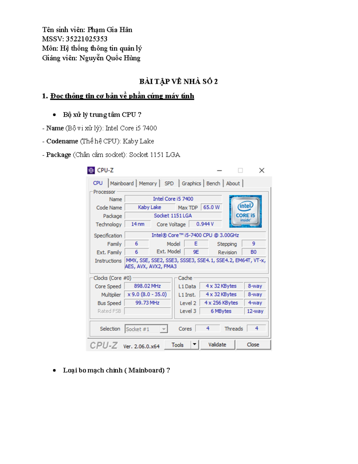 BTVN02- Htttql - Hệ thống thông tin quản lý - Tên sinh viên: Phạm Gia Hân MSSV: 35221025353 Môn ...