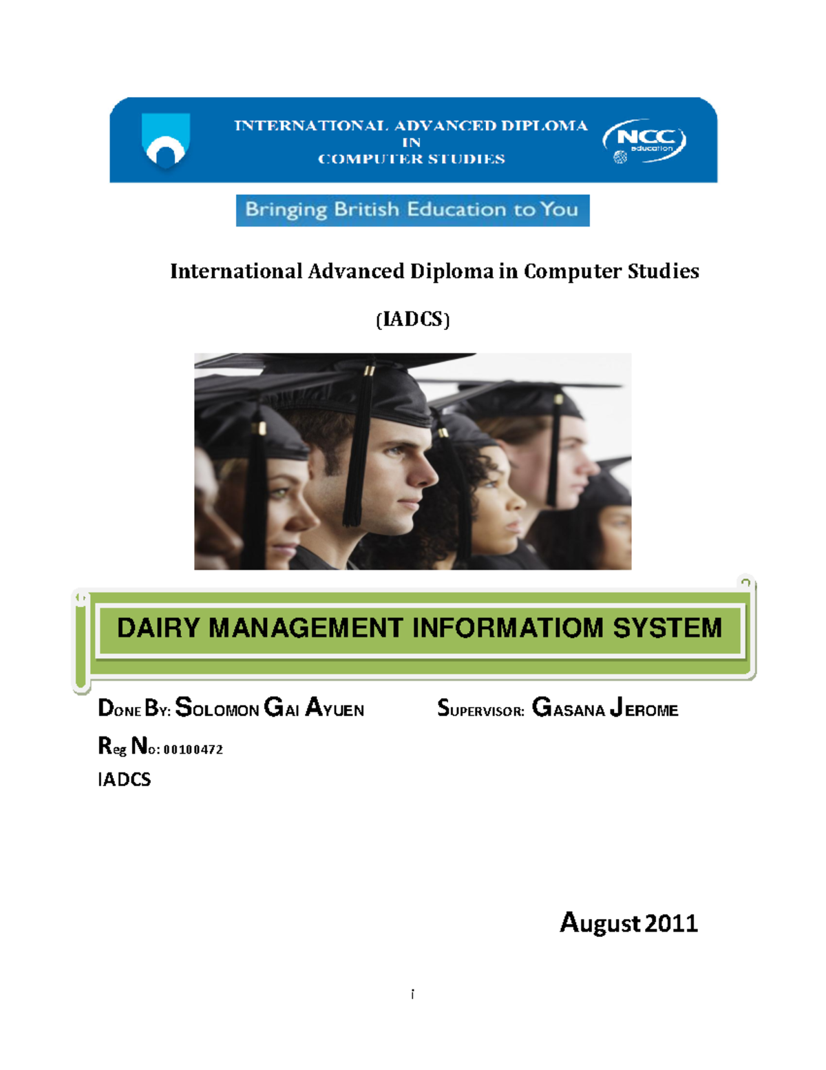 Pdfcoffee - Model project - i International Advanced Diploma in ...