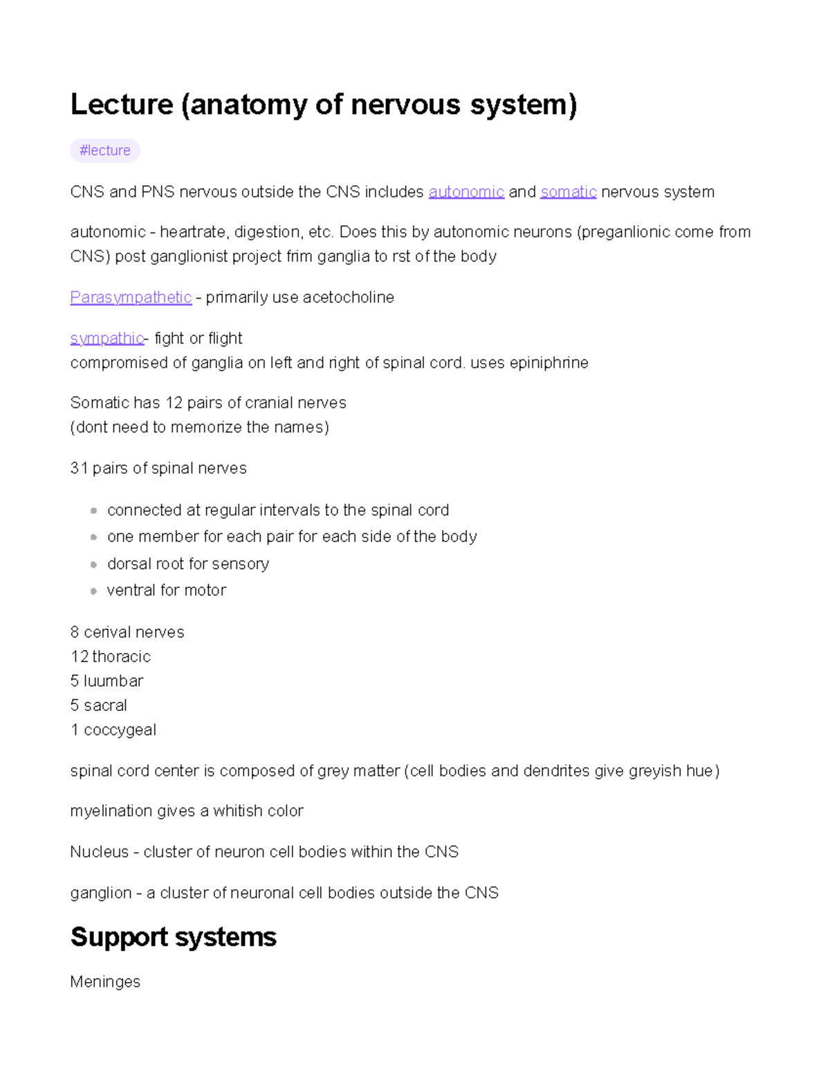 Lecture (anatomy of nervous system) - Lecture (anatomy of nervous ...