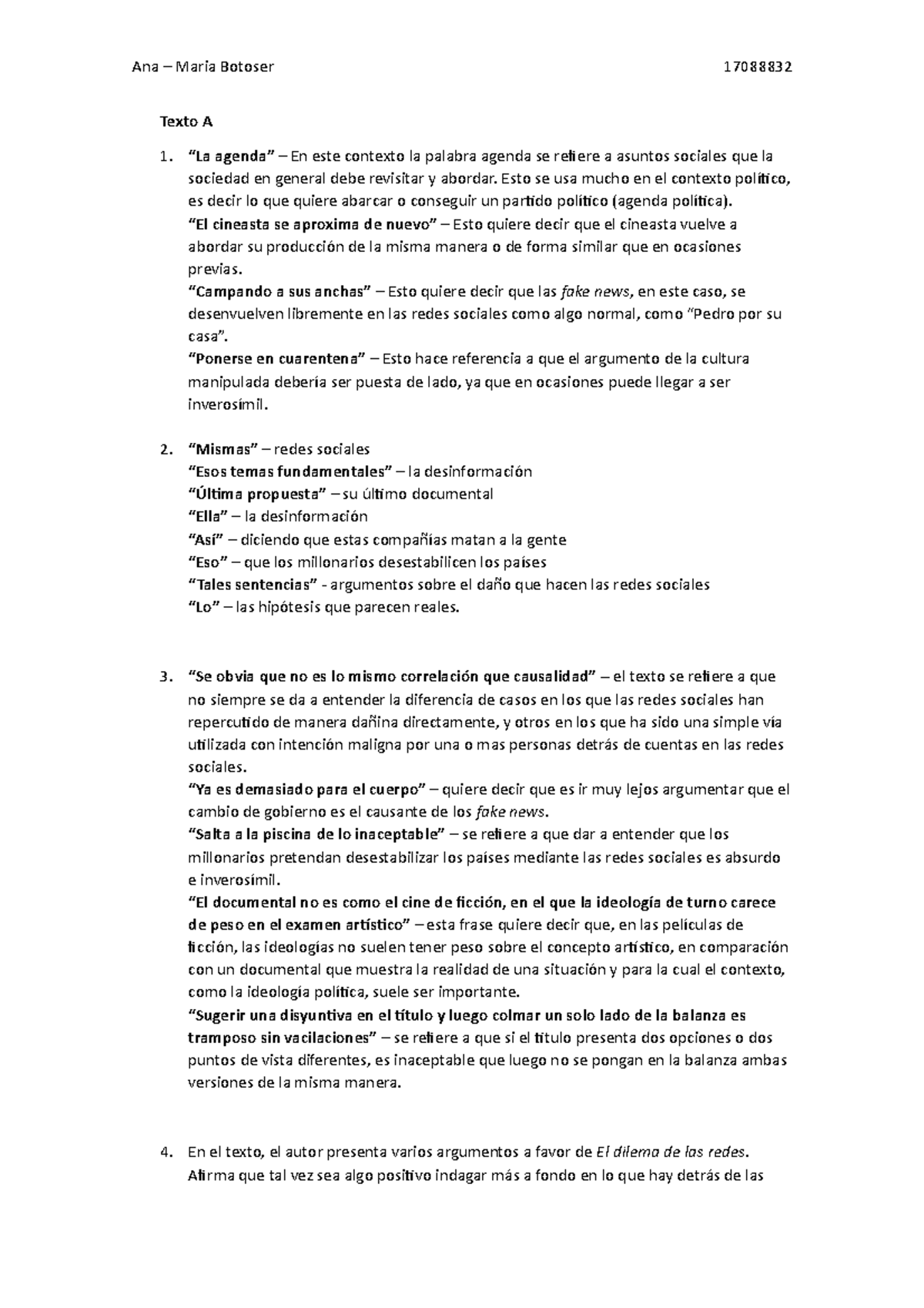 Ana - Maria Spanish exam final term spanish - 444Z0003 - MMU - Studocu