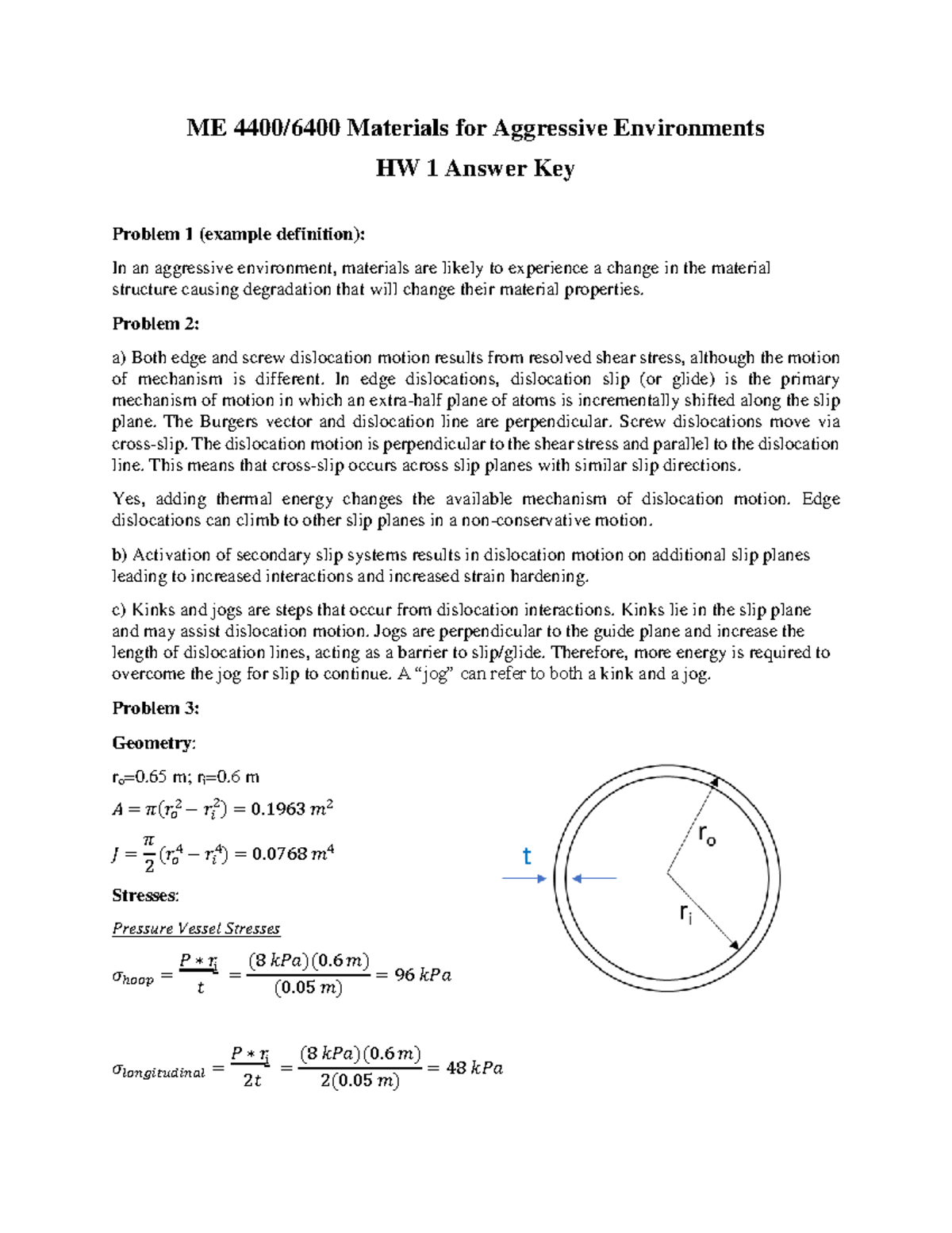 ME 4400-6400 Homework 1 Solutions - ME 4400/ 6400 Materials for ...