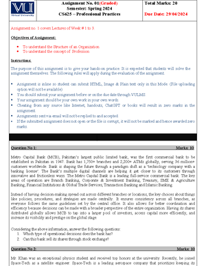 CS625 Midterm MCQs prepared by Abdul Waheed - Professional practices - Studocu