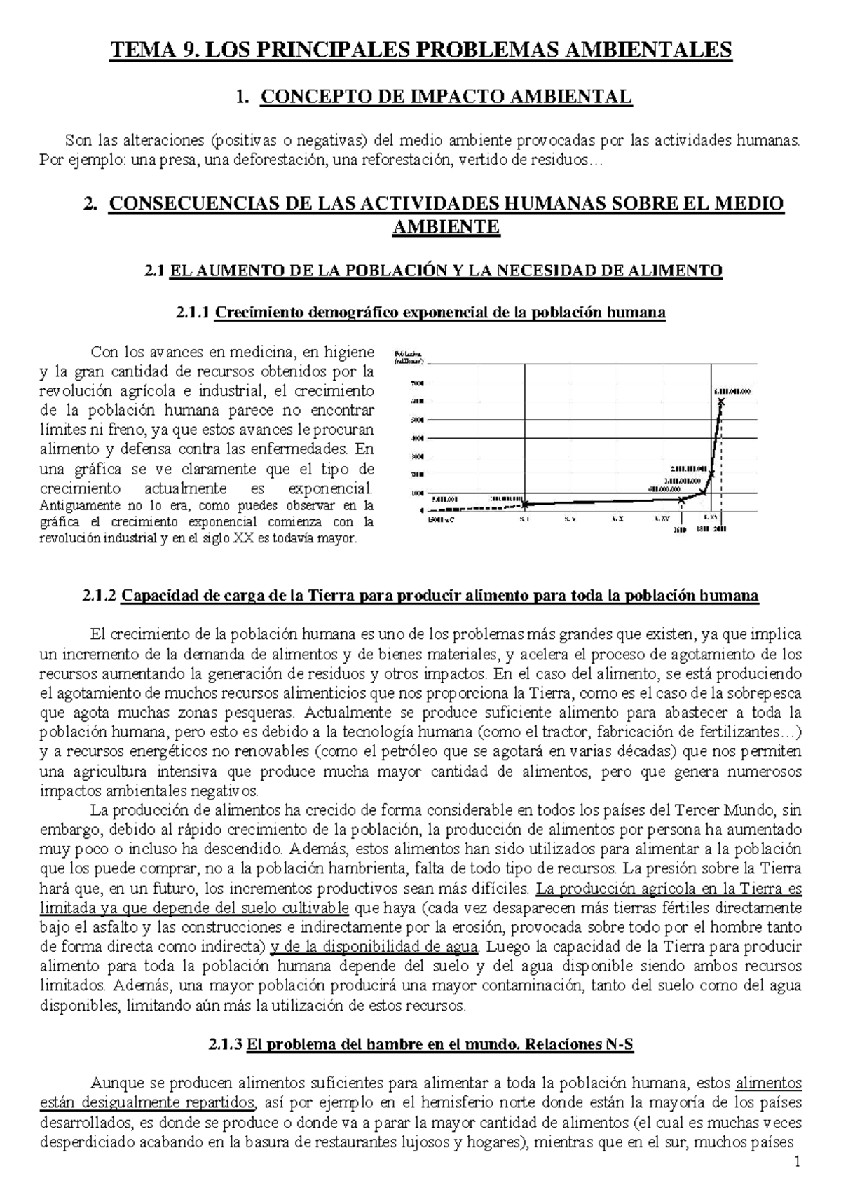 Tema 9 - Problemas ambientales - TEMA 9. LOS PRINCIPALES PROBLEMAS ...
