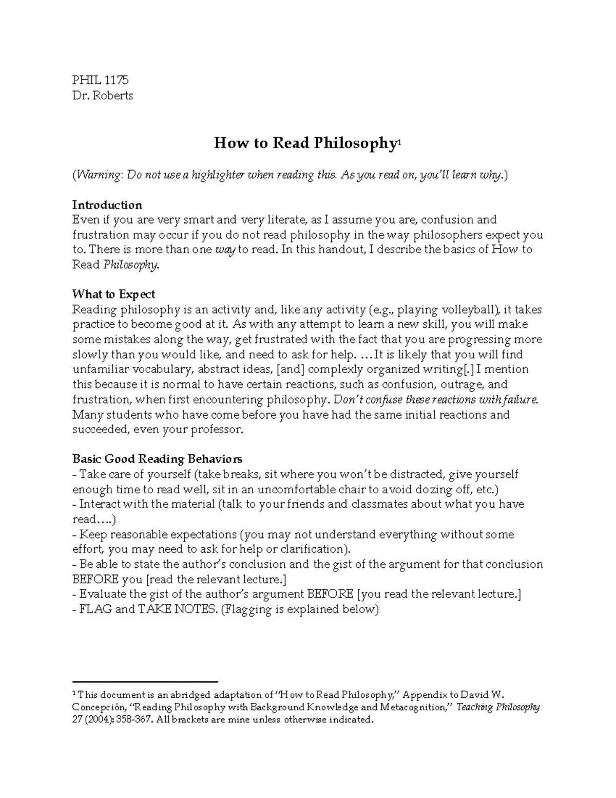 How to Read Philosophy - Helps before you get into the major readings ...