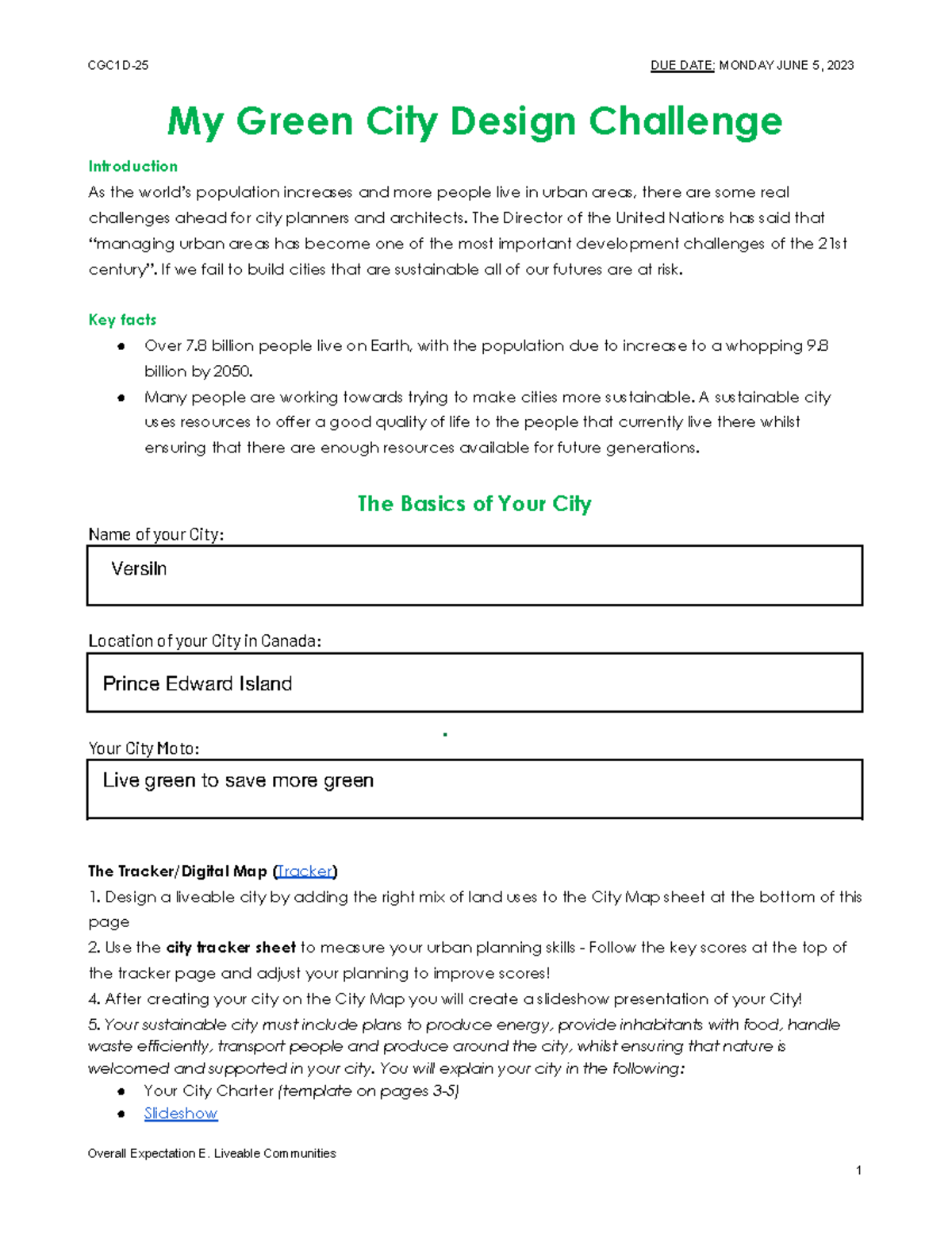 Assignment 3 - My Green City Design Challenge - My Green City Design ...
