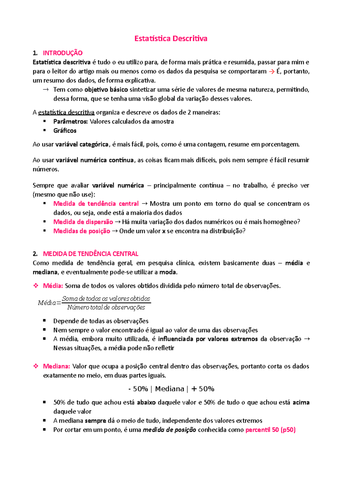Aula 7 - Estatística descritiva - Descritiva 1. descritiva tudo o eu ...
