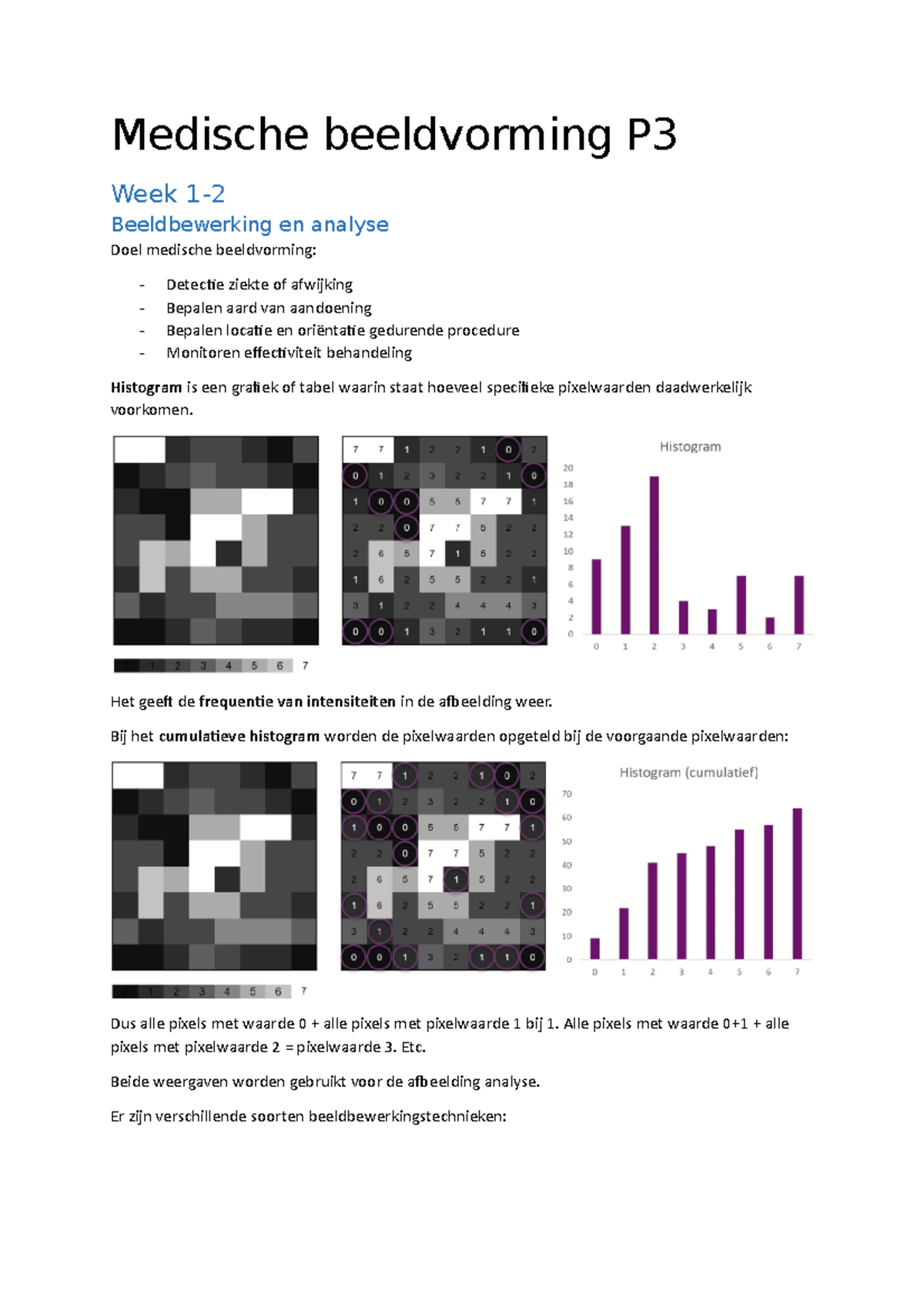 Medische beeldvorming P3 - Medische beeldvorming P Week 1 ...