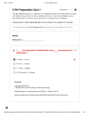 C190 Study Guide - C190 Intro to Biology Study Guide Unit 1: Biology ...